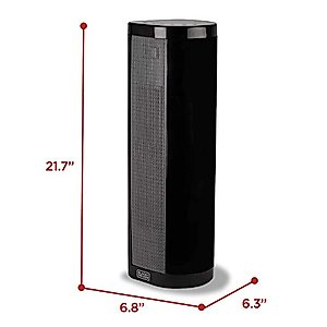 BLACK+DECKER Ceramic Space Heater with Adjustable Thermostat, Tower Heater for Vertical or Horizontal Use, Portable Heater & Tower Fan with 3 Settings, Oscillating Electric Heater