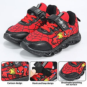 Cartoon LED Illuminated Sneakers for Outdoor Sports and Running with Breathable Design and Party Fun(Red,1)