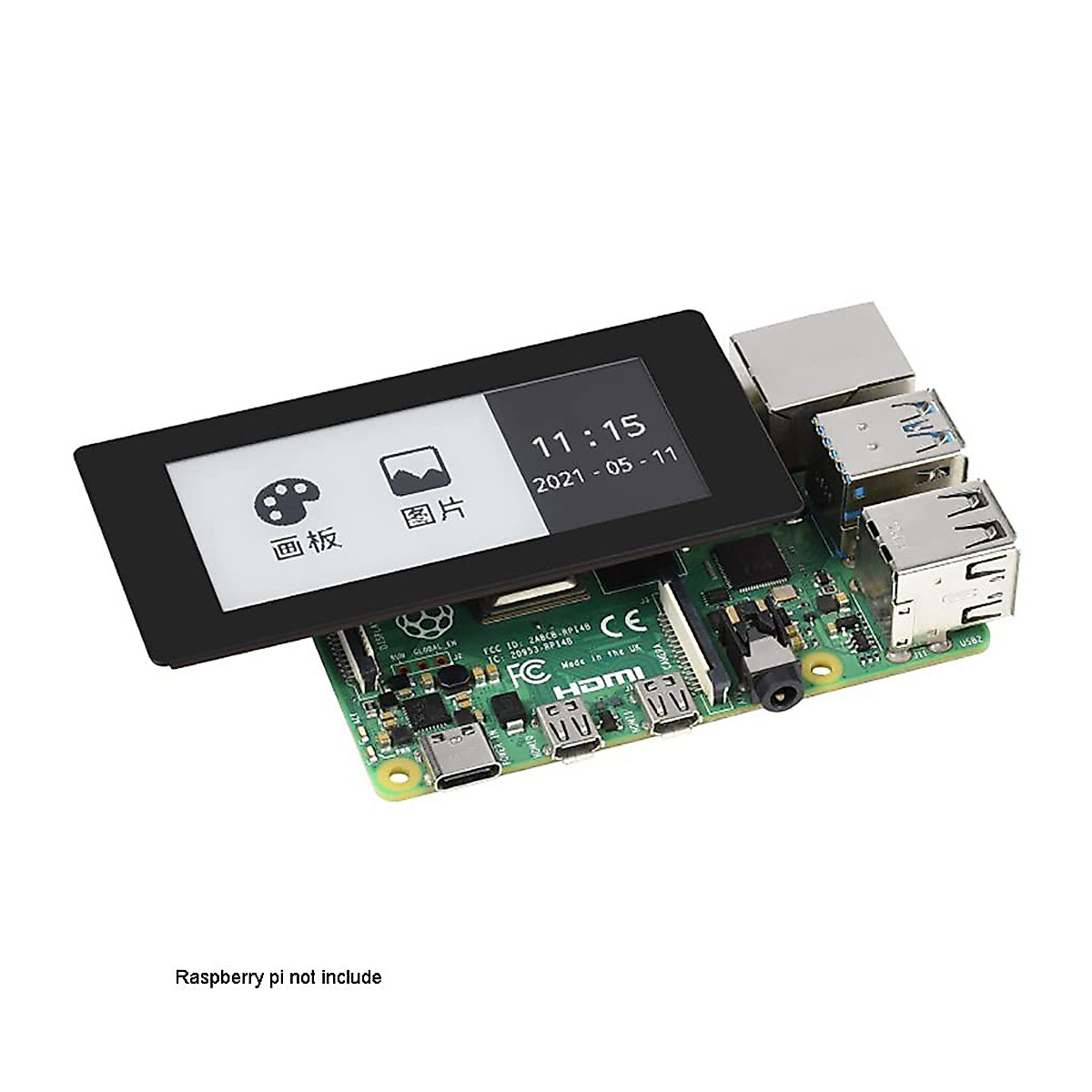 Coolwell 2.9inch Touch E-Paper E-Ink Display HAT for Raspberry Pi Series Board, 5-Points Capacitive Touch, 5-Points Touch,296×128 Pixels, SPI Interface
