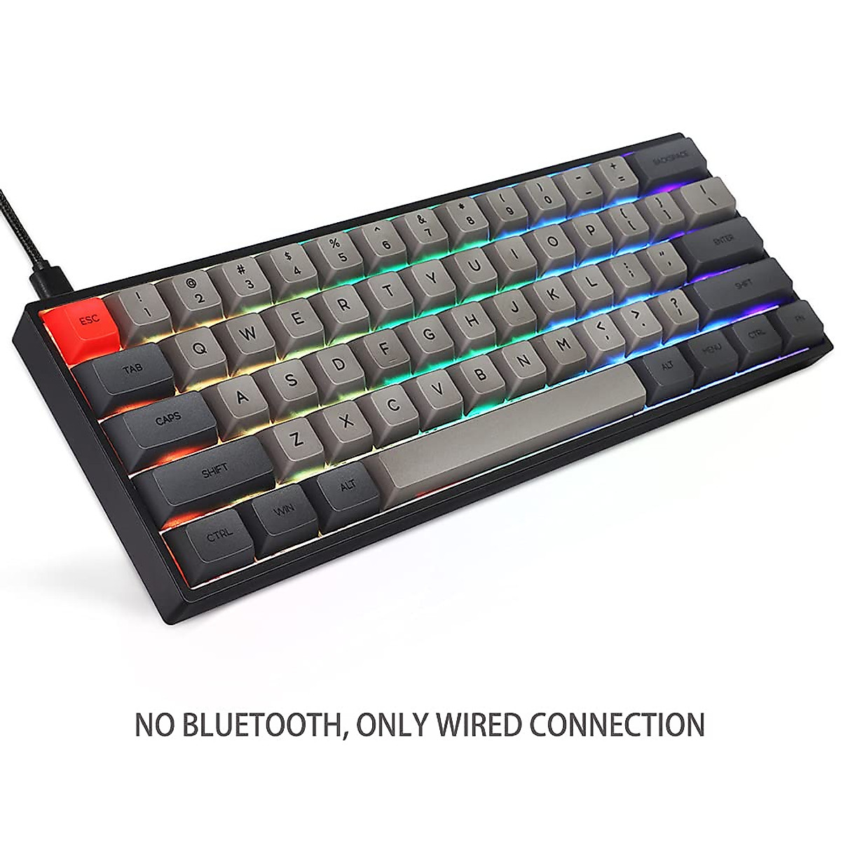 YUNZII SK61 Black Hotswap Mechanical Gaming Keyboard with Optical Switch, RGB, Programmable Customizable Keyboard (Gateron Red Switch, Black 61 Keys)