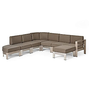 Christopher Knight Home Breanna Fabric Storage Ottoman, White and Blue Floral & 301589 Ippolito Fabric Pillows, 2-Pcs Set, White and Blue Floral