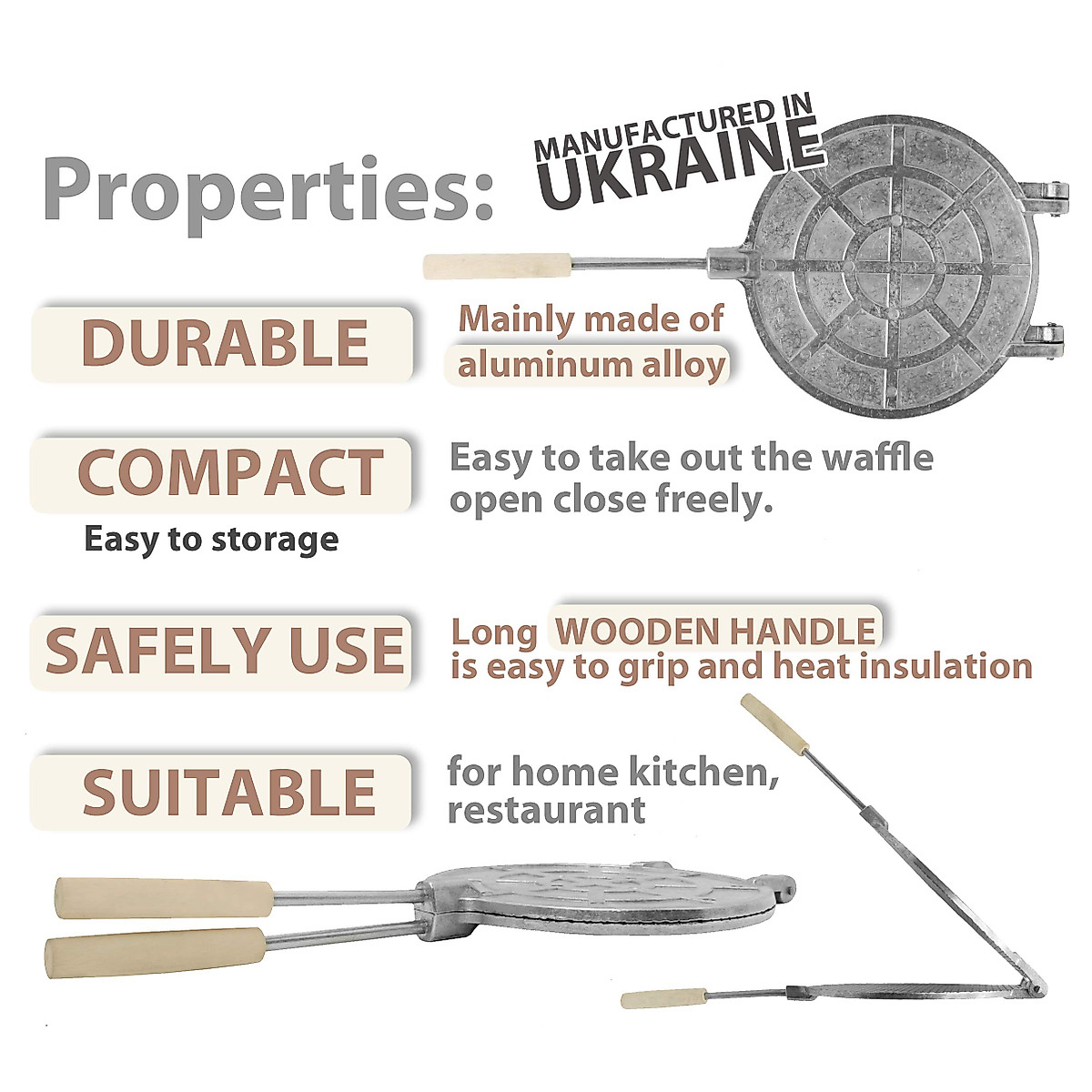 Waffle Maker - Waffle Cone Maker - Krumkake Iron - Wafer Maker - Waffle Makers - Waffle Cone Maker Machine - Stroopwafel Maker - Ice Cream Cone Maker - Wafer Iron - Stroopwafel Iron - Вафельница