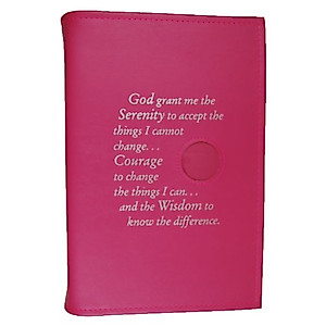 Culver Enterprises Alcoholics Anonymous AA Big Book LARGE PRINT Cover Serenity Prayer Medallion Holder PINK