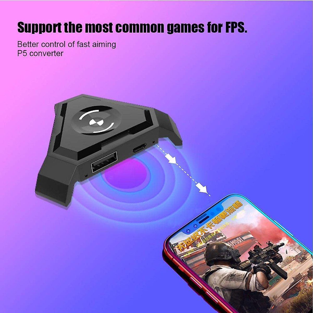 ASHATA Gamepad Keyboard Mouse Converter, Keyboard Mouse Adapter for Game Console with PC Gaming Experience, Improving Better Control,for Android for iOS