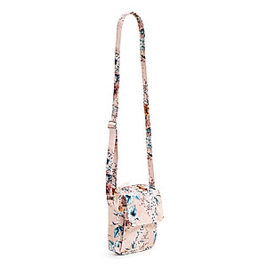 Vera Bradley Women's Performance Twill Small Crossbody Purse, Peach Blossom Bouquet, One Size