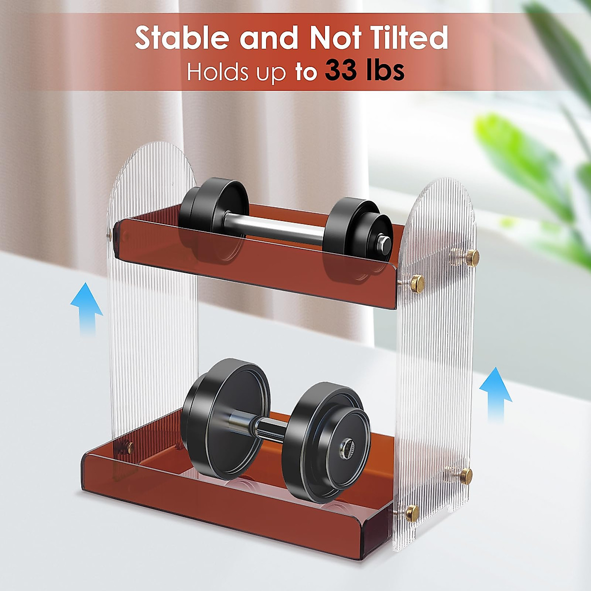 WHALE STORE Bathroom Counter Organizer,2 Tier Bathroom Counter Organizer Kitchen Spice Rack Cosmetic Organizer,Countertop Storage Shelf for Bathroom, Living Room, Bedroom, Dressing Table Amber