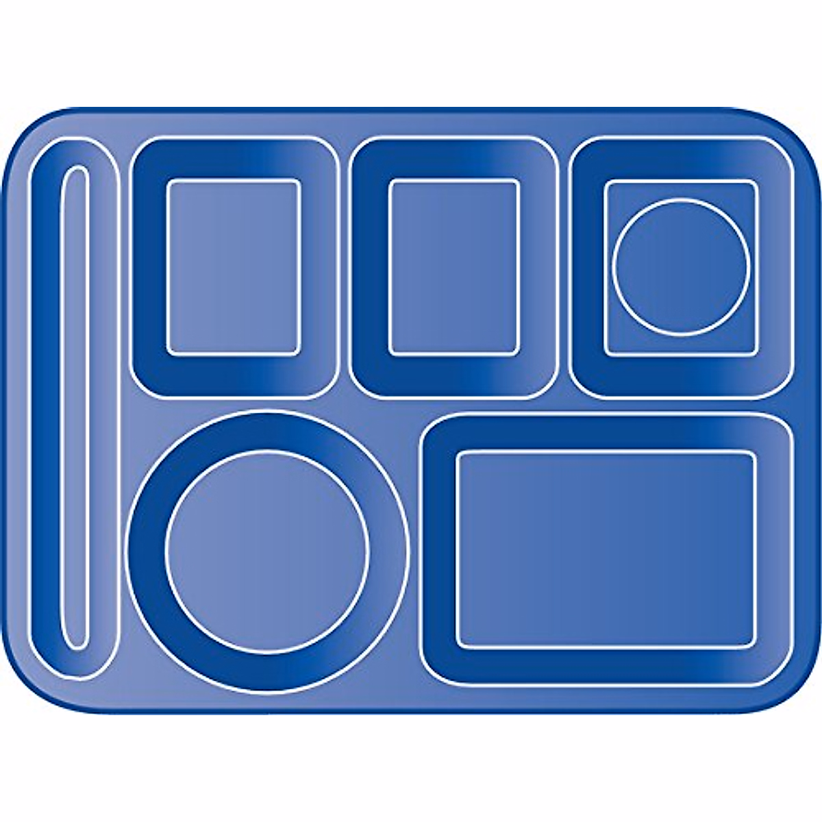 Carlisle FoodService Products Left-Hand Heavyweight 6-Compartment Melamine Tray 10" x 14" - Red