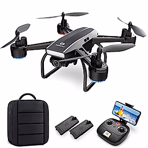 DEERC Drone with Camera for Adults 2K Ultra HD FPV Live Video Wide Angle, Altitude Hold, Headless Mode, Gesture Selfie, Waypoints Functions RC Quadcopter with 2 Batteries and Backpack