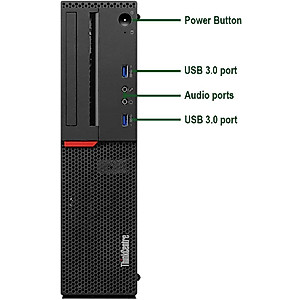 Lenovo THINKCENTRE M700 SFF Business Desktop Computer (Intel Dual-Core i3-6100 3.70GHz, 8GB DDR4, 256GB SSD, WiFi, Bluetooth, Dual Monitors Supported, Windows 10 Pro) (Reed) Black