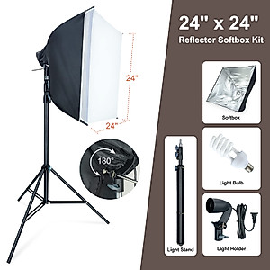 LINCO Lincostore Photo Video Studio Light Kit AM169 - Including 3 Color Backdrops (Black/White/Green) Background Screen