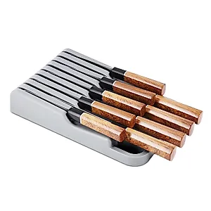 SOMIER In-Drawer Knife Block Kitchen Organizer Tray for Cutlery Drawer Holder Storage, Fit for 9 Knives