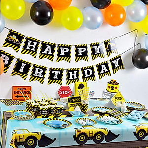 WERNNSAI Dump Truck Table Covers - 2 PCS 108''x 54'' Construction Table Cloth Disposable Plastic Tablecloth Truck Party Supplies for Kids Boys Birthday Construction Party Decorations
