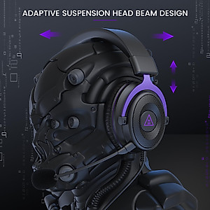 EKSA E900 Headset with Microphone for PC, PS4,PS5, Xbox - Detachable Noise Canceling Mic, 3D Surround Sound, Wired Headphone for Gaming, Computer, Laptop, 3.5MM Jack