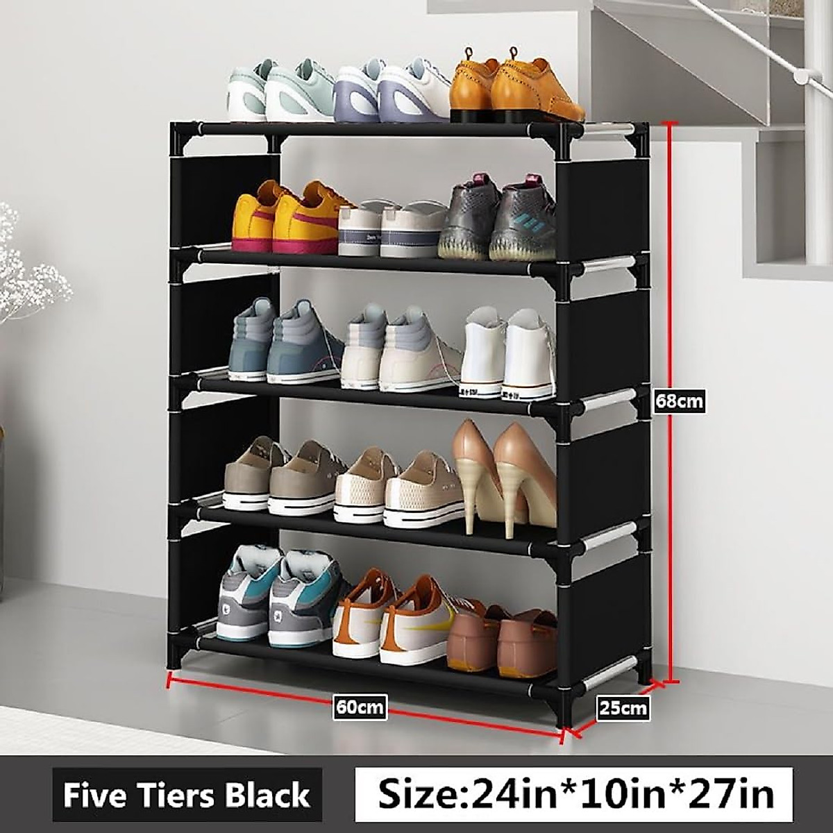 Anyvold Shoe Rack, Simple assembly and disassembly of shoe racks Expandable & Adjustable Fabric Shoe Shelf Storage Organizer,for outdoor and indoor