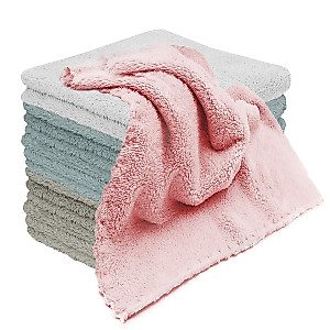 YesTree Kitchen Dish Towel, 8 Packs Super Absorbent Coral Velvet Dish Towels, Double-Sided Premium Drying Towels for Dishes, Bar Towels and Tea Towels, Washable Nonstick Oil Fast Drying