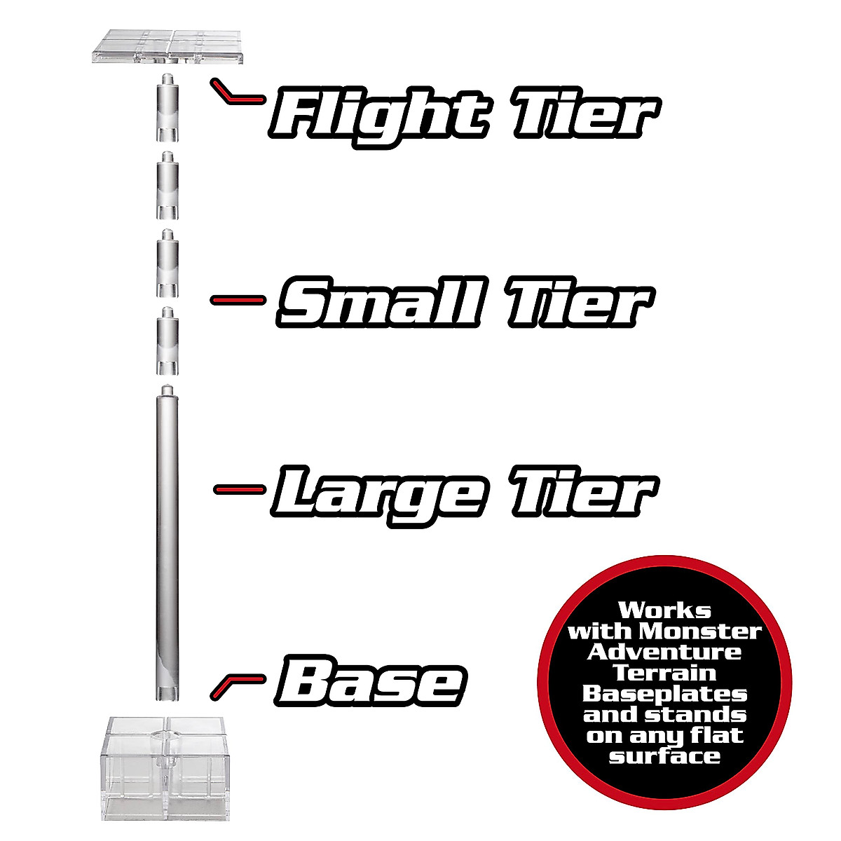 Monster Adventure Terrain Combat Risers for Flying Miniatures(2 Pk) Adjustable Height Multi-Tiered Raised Platforms-Compatible w/DND, Dungeons Dragons, Warhammer, Pathfinder & All Tabletop RPG Gaming