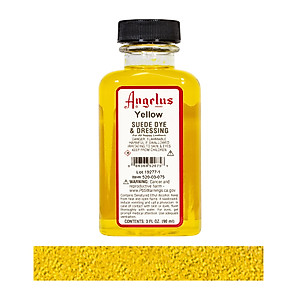 Angelus Suede Leather Dye for Shoes, Boots, Bags, Crafts, Furniture, Nubuck, & More, Yellow - 3oz