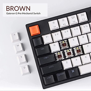 Keychron C1 87 Key TKL Wired Mechanical Keyboard for Mac Windows, 80% Layout Gateron Brown Switch White LED Backlit Double-Shot ABS Keycaps, USB-C Gaming Keyboard for Gamer/Typists/Office