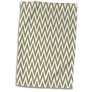 3D Rose Gold and White Chevron Stripes TWL_202338_1 Towel, 15" x 22"