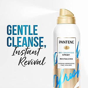 Pantene Pro-V Refresh Dry Shampoo Spray, Volumizing and Cleansing with Vitamin B5, for Fine, Thin and Color Treated Hair, 4.2 oz