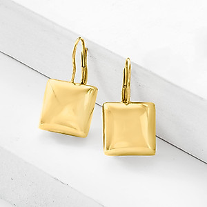 Ross-Simons Italian 18kt Gold Over Sterling Square Drop Earrings
