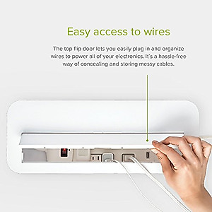 UT Wire In-Box Extra Large Cable Organizing Management Box for Under Desk Surge Protector Concealer White