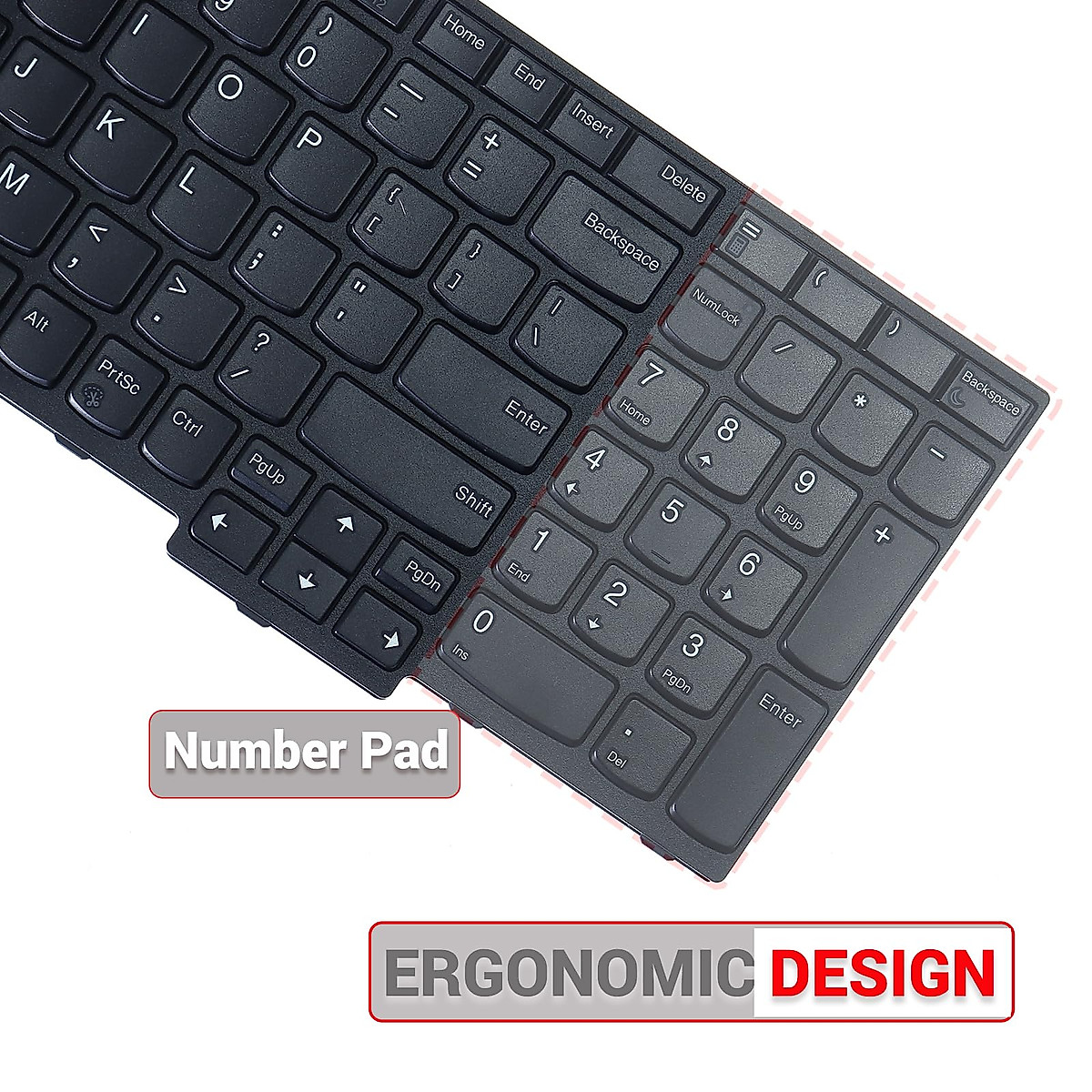 LeFix US Non-Backlit Keyboard Replacement Compatible with Lenovo Thinkpad E580 E585 E590 E595|T590 |L580 L590 |FRUs 01YP560 01YP720 01YP640