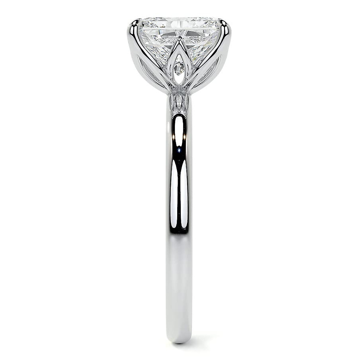 10K Solid White Gold Handmade Engagement Ring 3 CT Radiant Cut Moissanite Diamond Solitaire Wedding/Bridal Ring for Women/Her Gorgeous Rings Set (5.5)