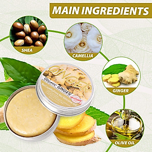 2 Pcs Ginger Hair Growth Shampoo Bars - Natural Organic Formula for Promoting Hair Regrowth