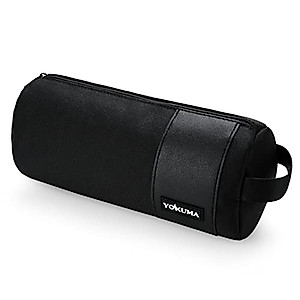 YOKUMA Pencil Case Bag Pouch for Adults Big Capacity Aesthetic Pen Case Office Supplies for College Stationery Organizer (Black)