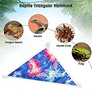 Reptile Hammock Swing Hanging Bed, Lizards Hammocks, Bearded Dragon Lounger, Terrarium with Suction Cups Habitat Decor Hammock for Climbing Chameleon Hermit Crab Lizards Birds Gecko