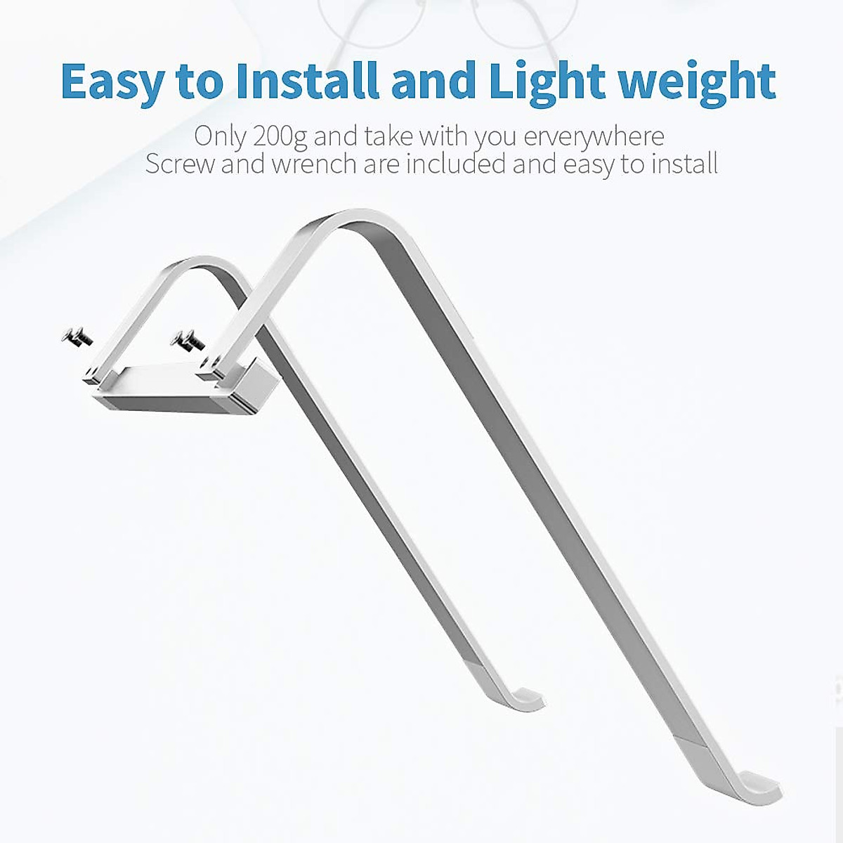 Laptop Stand for Desk，Stable MacBook Pro Stand，Ergonomic Aluminum Computer Riser for 12 13 15 16.2 inch ，Computer Cooling Stand for Mac MacBook Pro Air,HP, Dell, More PC Notebook (Silver)