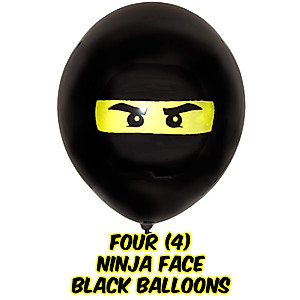 Party Ninja 24 Pack of Colorful 12-inch Birthday Balloons for Building Brick Theme Party - DOUBLE SIDED PRINTS - Character Faces - Happy Birthday Balloons for Boys & Girls Party Supplies…