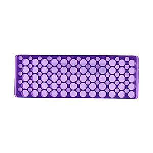 uxcell Polypropylene Test Tube Rack Double Panel 60 Hole for 0.5ml/1.5ml/2ml Centrifuge Tube Freezing Tube Holder Purple 5Pcs