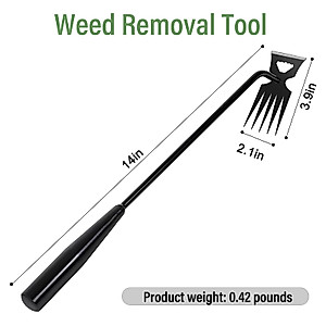 SIXCAR Weeding Tools,Portable Garden Weeder Tool,2024 New Manganese Steel Weed Puller,for Hand Weeder for Vegetable Gardening Backyard Farm Planting & Uprooting Weeding Tool (Black 5-Tooth)