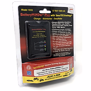 BatteryMINDer 1510: 12 Volt-1.5 Amp Battery Charger, Battery Maintainer, and Battery Desulfator – Designed for Cars, Trucks, Motorcycles, ATV, Boats, RV