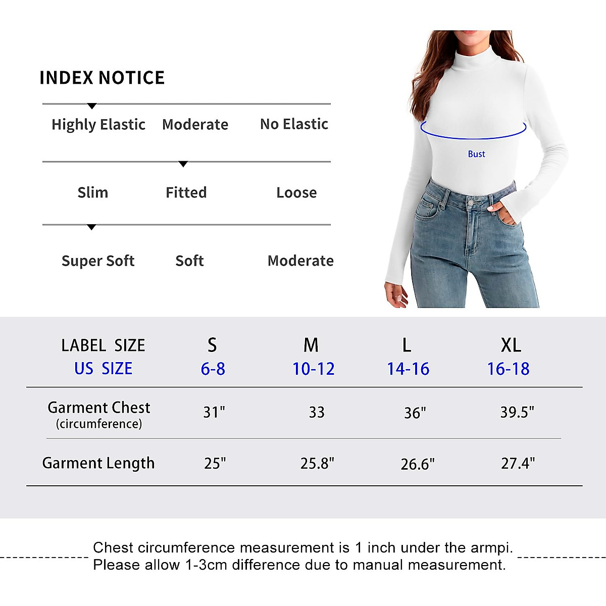 Zengjo Long Sleeve Mock Neck Tops for Women (Orange,L)