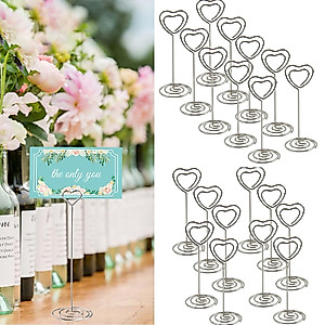 Leyeet Table Number Card Holders, 10pcs Table Photo Holder Table Picture Holder Wire Photo Holder Clips Memo Note Photo Stand for Party Wedding Table Decorations