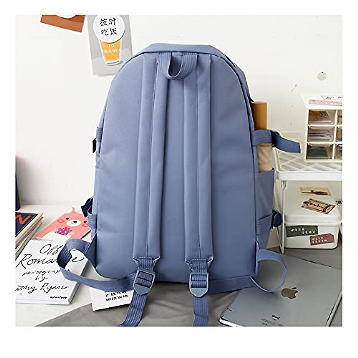 MQUN kawaii backpack set 5pcs aesthetic backpack with Pendant Lunch Bag, Pencil Case, Handbag, Coin Purse for Teen Girls School Backpack