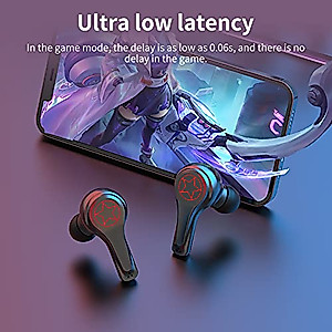 OCUhome MOHALIKO TWS Wireless Earbuds, S500 Bluetooth 5.2 Earphone Noise Reduction High Fidelity Low Latency High-Speed Transmission TWS Stereo Wireless Gaming Earbuds for iOS Black