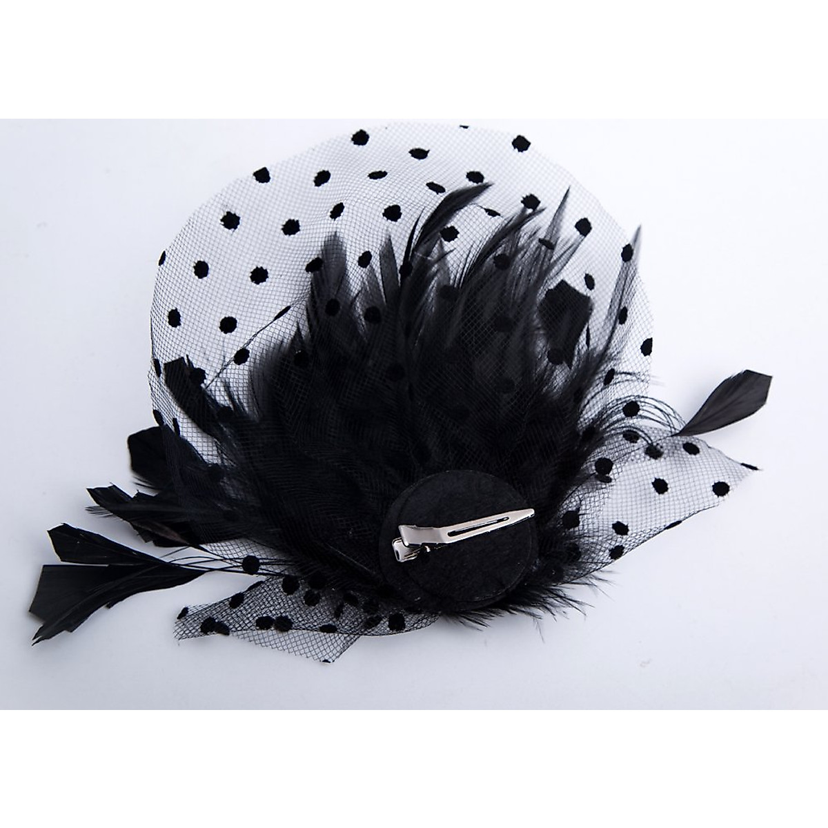 Cizoe Fascinators 20s Gatsby Flapper Acessories Art Deco Party Accessory Peacock Feather Headpiece(1A-Black)
