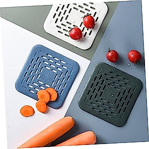 Hemobllo 3pcs Bathtub Stickers Kitchen Sink Drain Strainer Sink Stoppers Square Stickers Bath Tub Plug Stopper Shower Drain Cover Simple Sink Filter White Sink Plug Anti-clogging