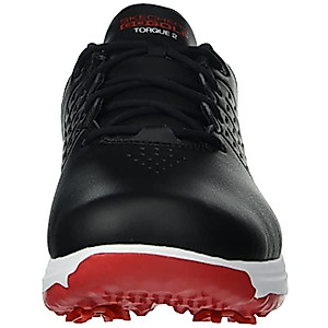 Skechers Men's Torque Waterproof Golf Shoe, Black/Red Sole, 10