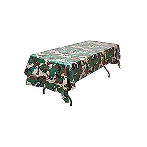 Oojami Pack of 6 Camouflage Plastic Tablecover Camo Tablecloth - 54" x 108"