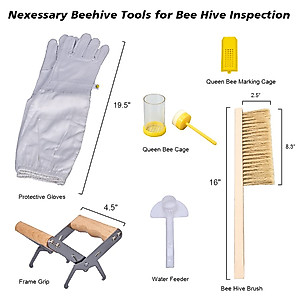 Beekeeping Supplies Bee Keeper Starting Kit 22 Pcs Beekeeping Tool Kit Bee Smoker Kit Including Beehive Tools,Uncapping Tool and Beekeeping Veil