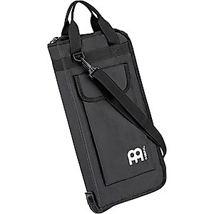 Meinl Percussion Drum Stick Bag with Extra Outside Pocket and Floor Tom Hooks – for Mallets, Brushes and Accessories, Black, Standard (MSB-1)