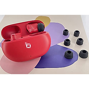 JNSA Ear Tips Compatible with Beats Studio Buds, 6 Pairs Double Flange Silicone Eartips Earbuds Earplug Ear Cap Replacement for Beats Studio Buds, S/M/L Size (Black) DF6PB