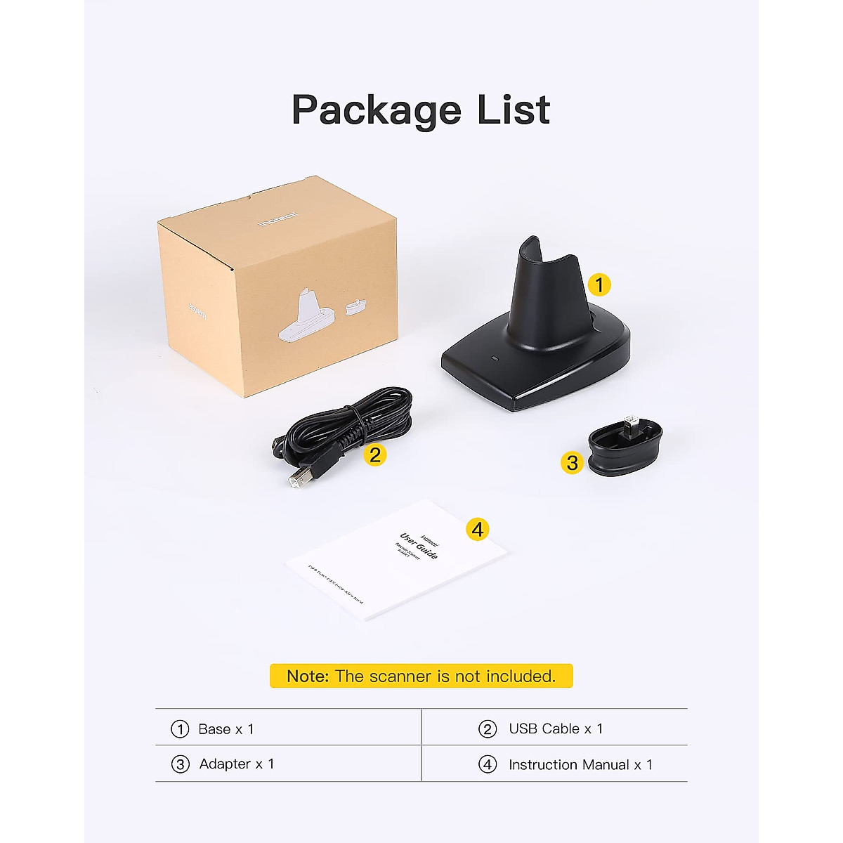 Inateck Barcode Scanner Charging Base, Easy to Use, Suitable for BCST-60, BCST-70, BCST-73, P6 and P7, Scanner Not Included