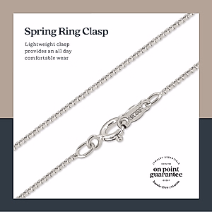 KEZEF 18k Gold Over Sterling Silver 1mm Box Chain Necklace Made in Italy | Sterling Silver Necklace Chain For Women | Gold Chain Necklace for Women, Men