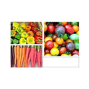 Rainbow Mix Seed Bundle - 1/4g Packet Each Variety: Bell Pepper 30 Seeds - Cherry Tomato 85 Seeds - Carrot 150 Seeds - B37 94 258